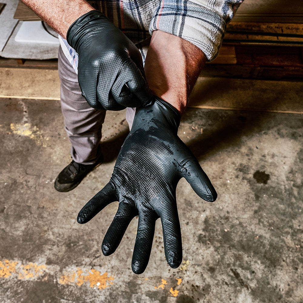 TRACTION GRIP® HEAVY DUTY DISPOSABLE NITRILE – Gorilla Grip Gloves