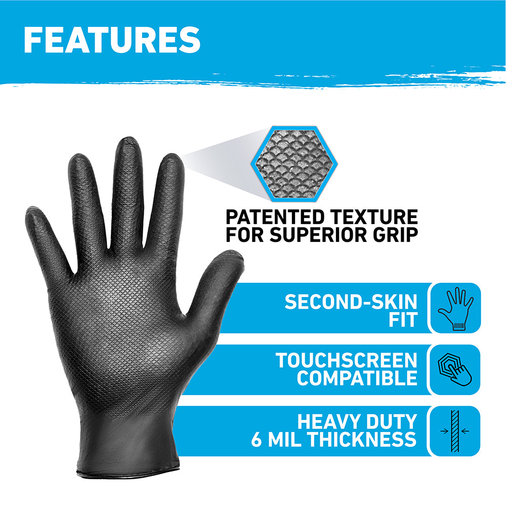 TRACTION GRIP® HEAVY DUTY DISPOSABLE NITRILE – Gorilla Grip Gloves